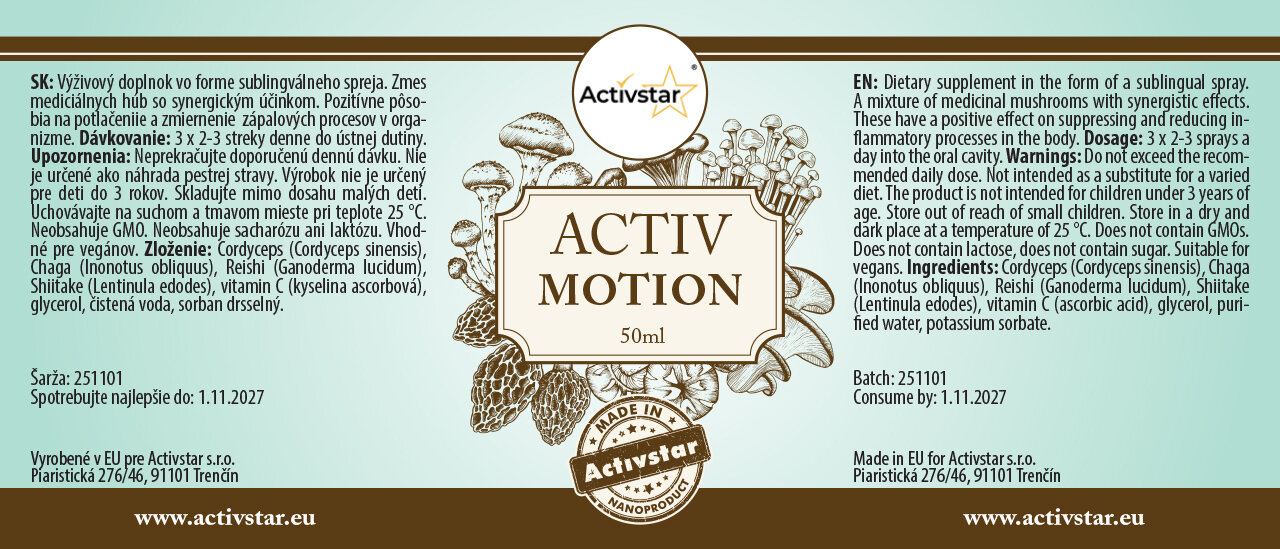 Activstar - Activ MOTION spray 50 ml | activstar.sk